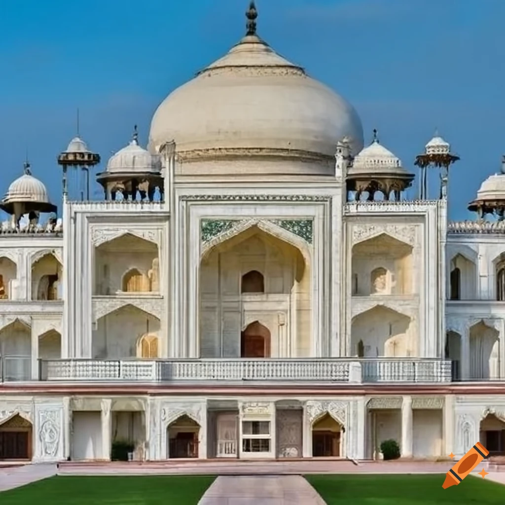 Full frontal elevation of mughal mahal white house whitemarsh lynnewood ...