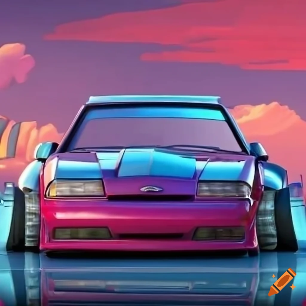 Retro car inspired by Disney Cars animation on Craiyon