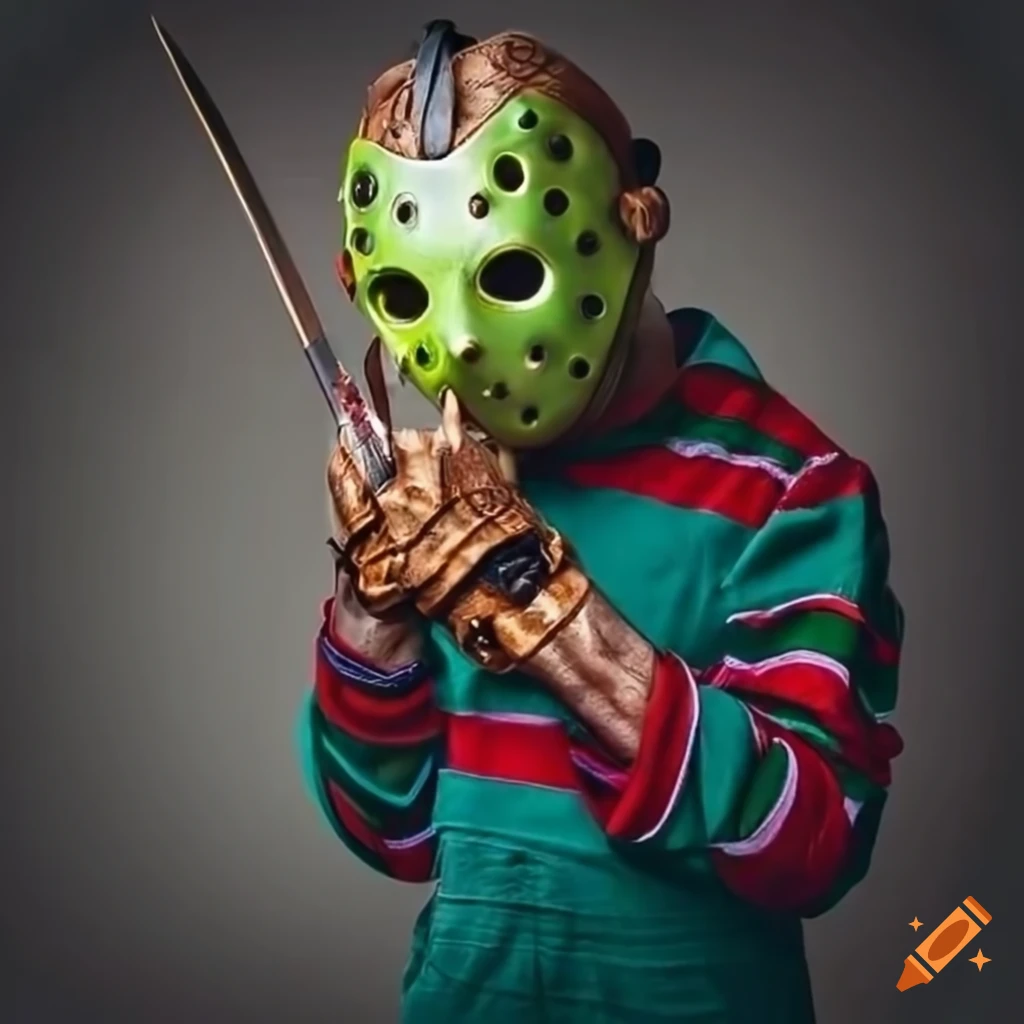 Cosplay mashup of horror movie villains