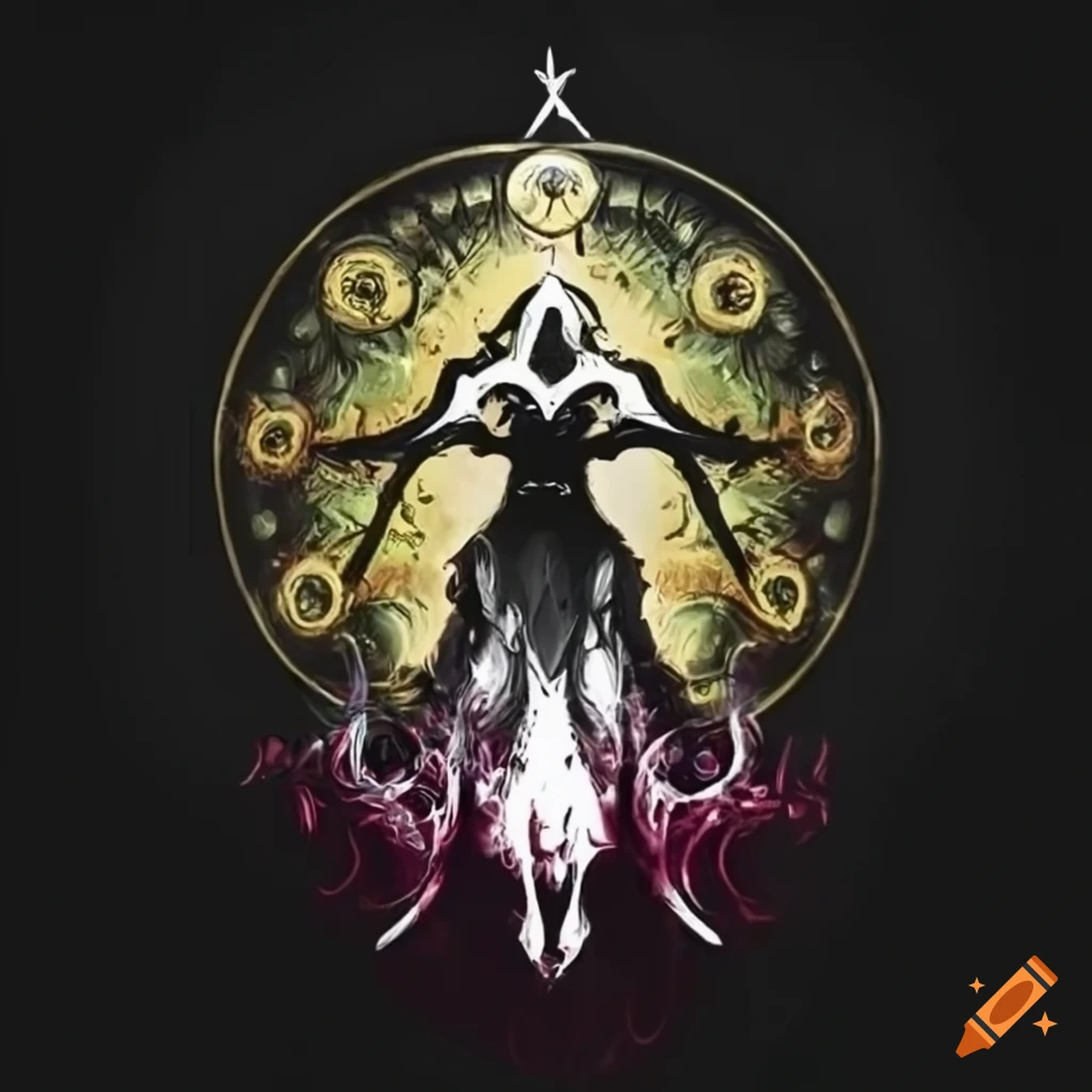 Psychedelic heavy metal wizard logo design on Craiyon