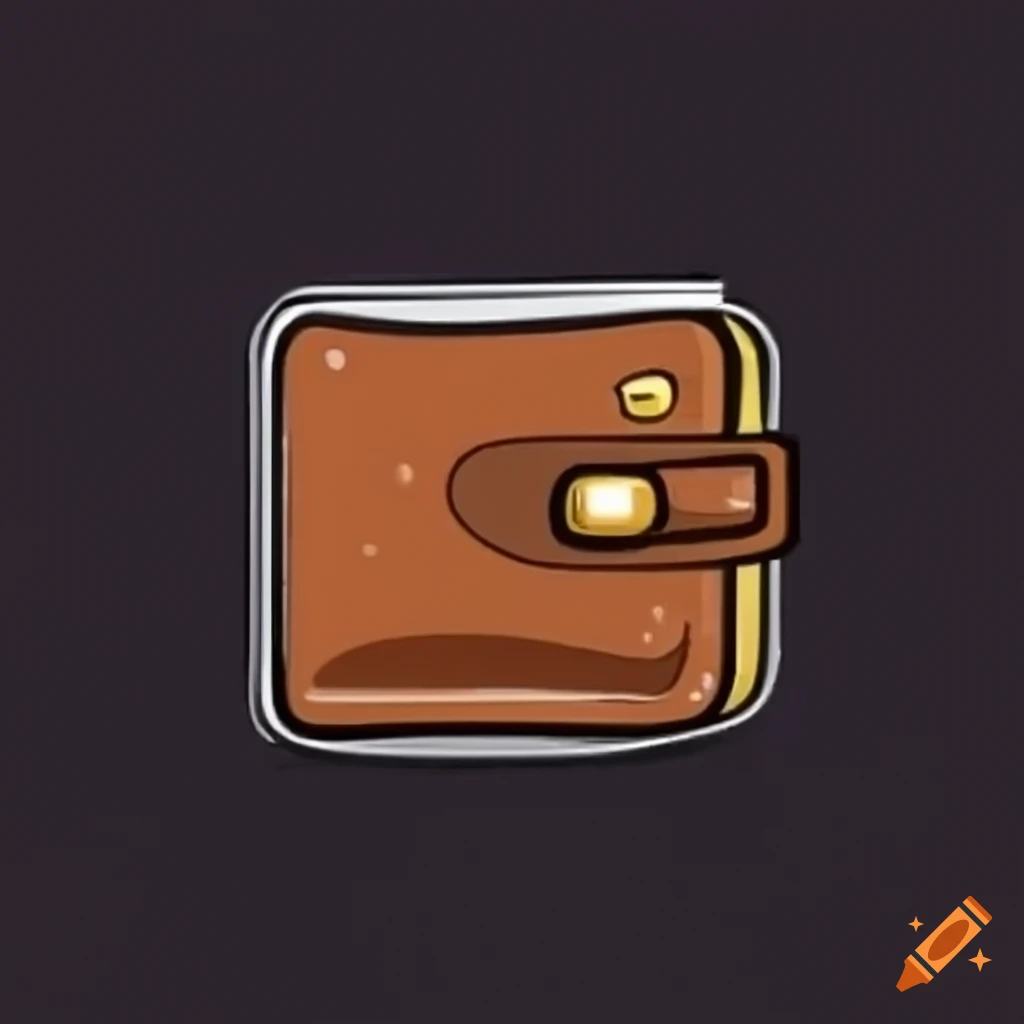 Cartoon wallet on black background on Craiyon