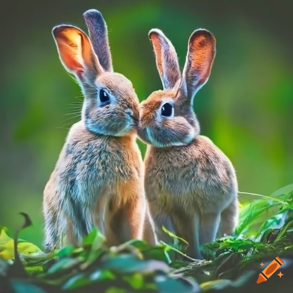 Two rabbits holding a merry christmas sign in front of a house on Craiyon