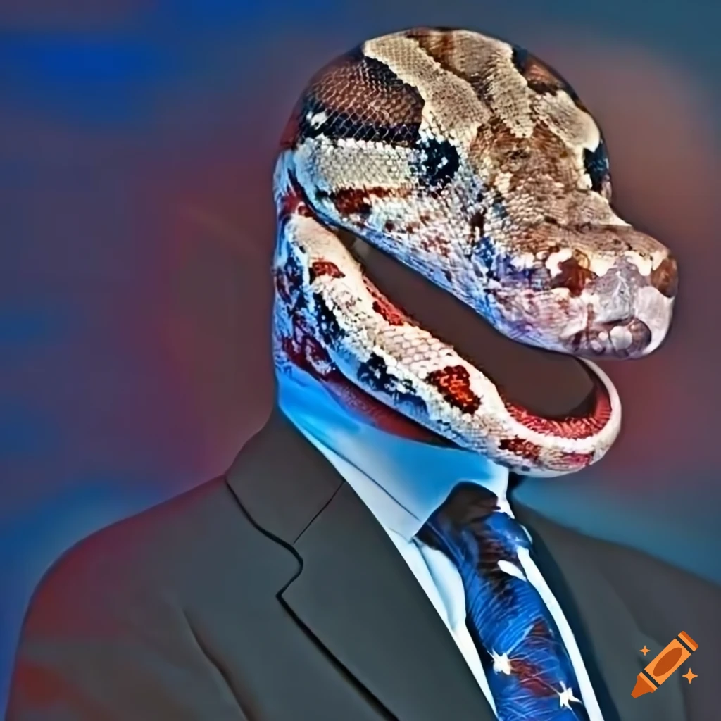 Colorful campaign poster of a boa constrictor for president on Craiyon