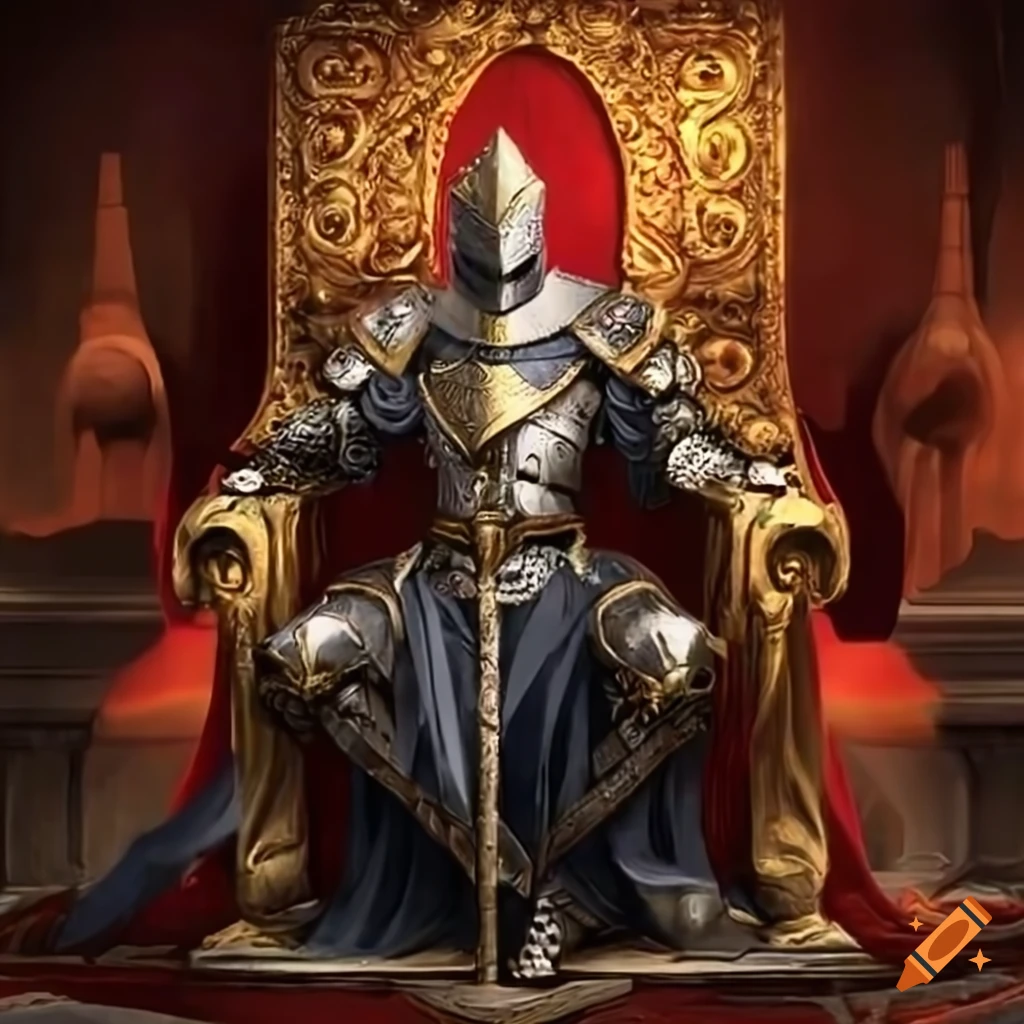 Image of a knight king on his throne on Craiyon