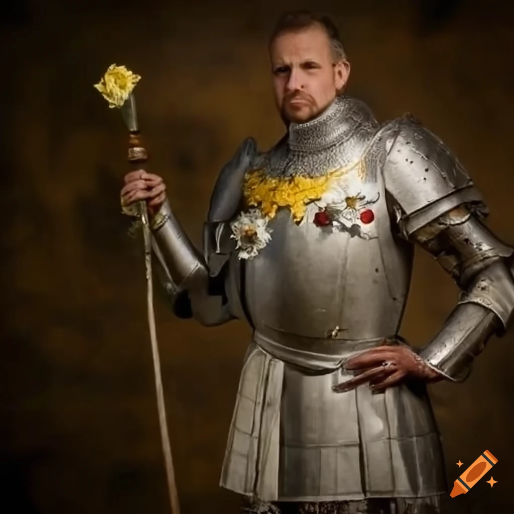 Knight dancing at a medieval feast in a grand hall on Craiyon