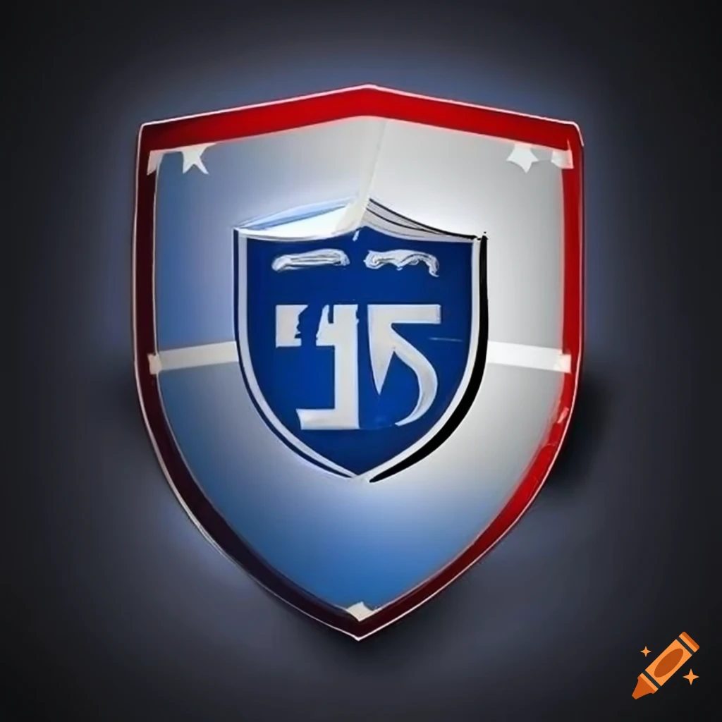 Logotipo Do Escudo Vermelho E Azul