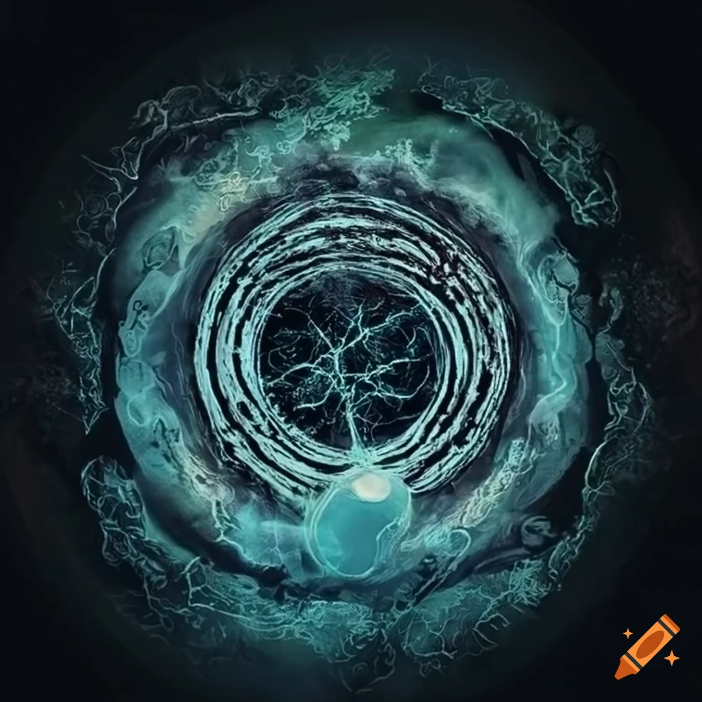 Mysterious illustration of an orphic prophecy symbol