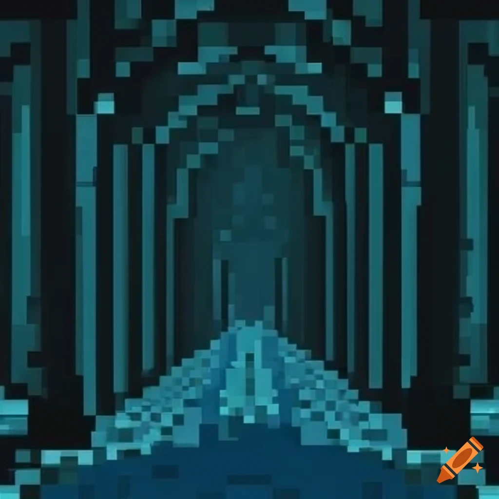 Eerie pixel art of a banshee by the river on Craiyon