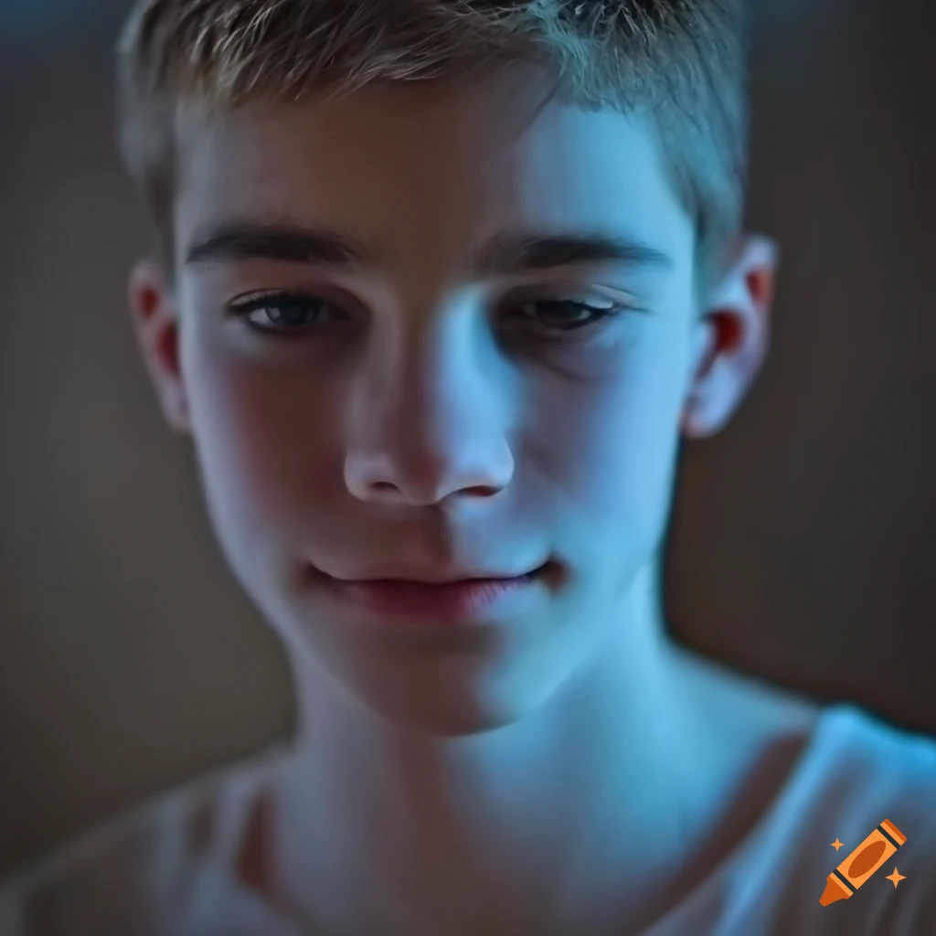 Portrait of a 14-year-old european boy on Craiyon