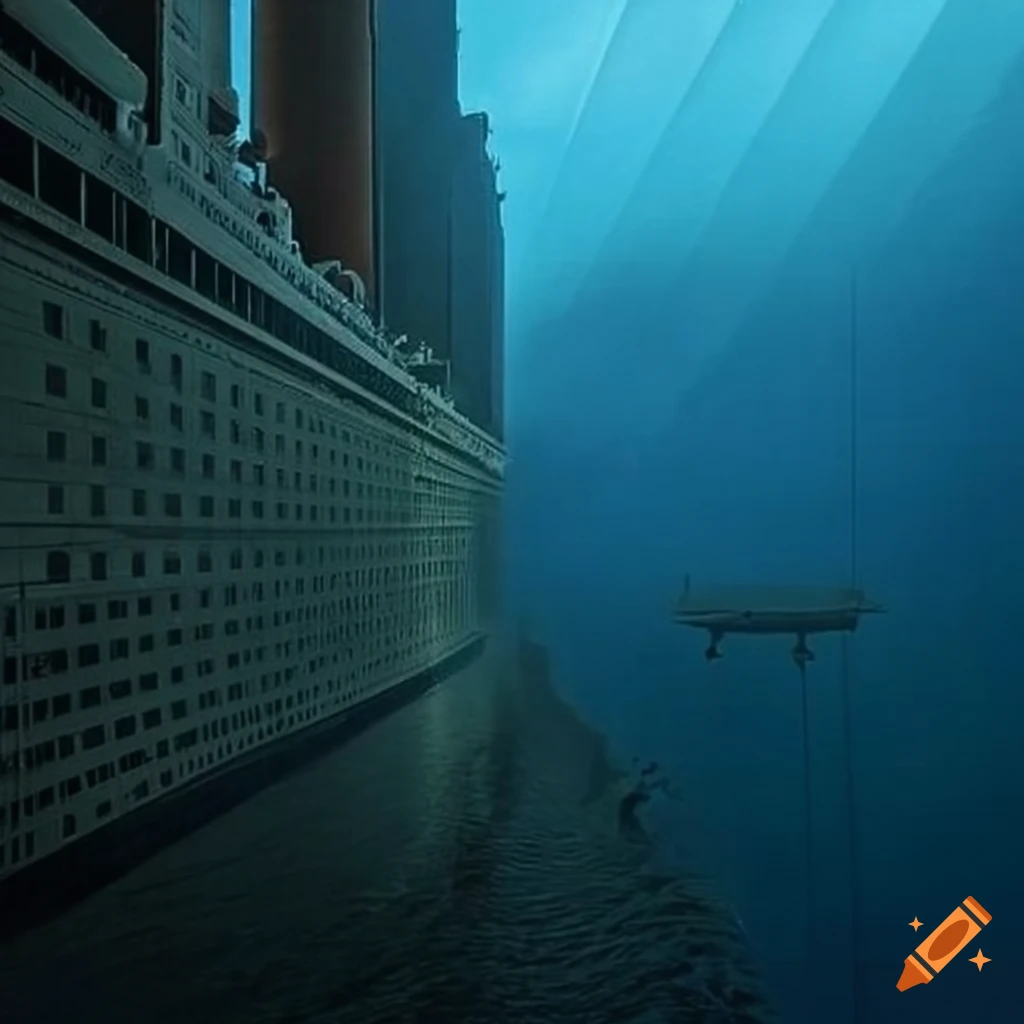 Moon fragment in the atlantic after titanic collision on Craiyon