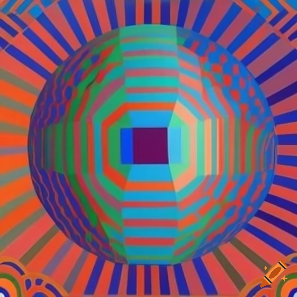Surreal colorful architecture by victor vasarely