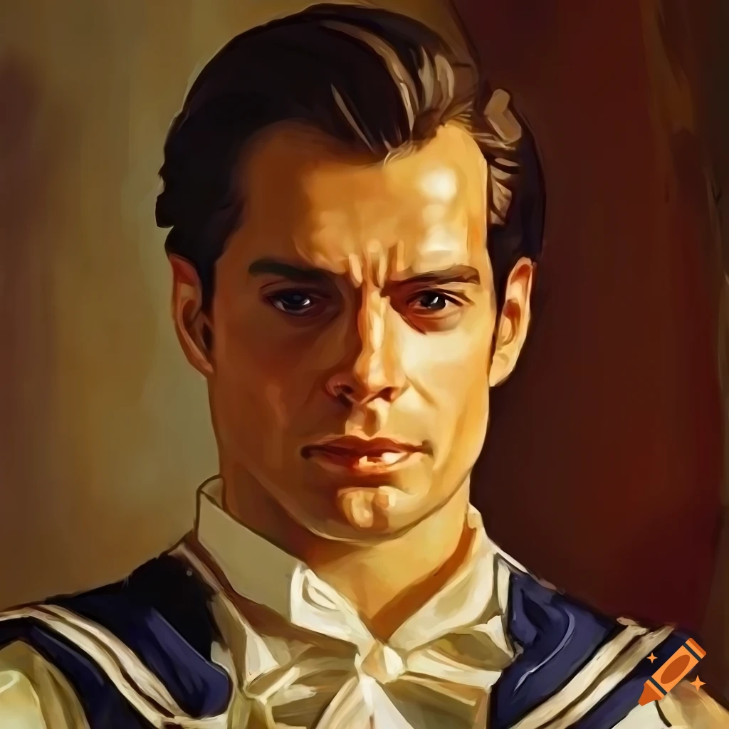 Henry Cavill as a sailor in J.C. Leyendecker style on Craiyon