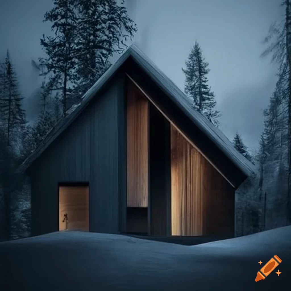 Nordic minimalist tower cabin in sweden on Craiyon