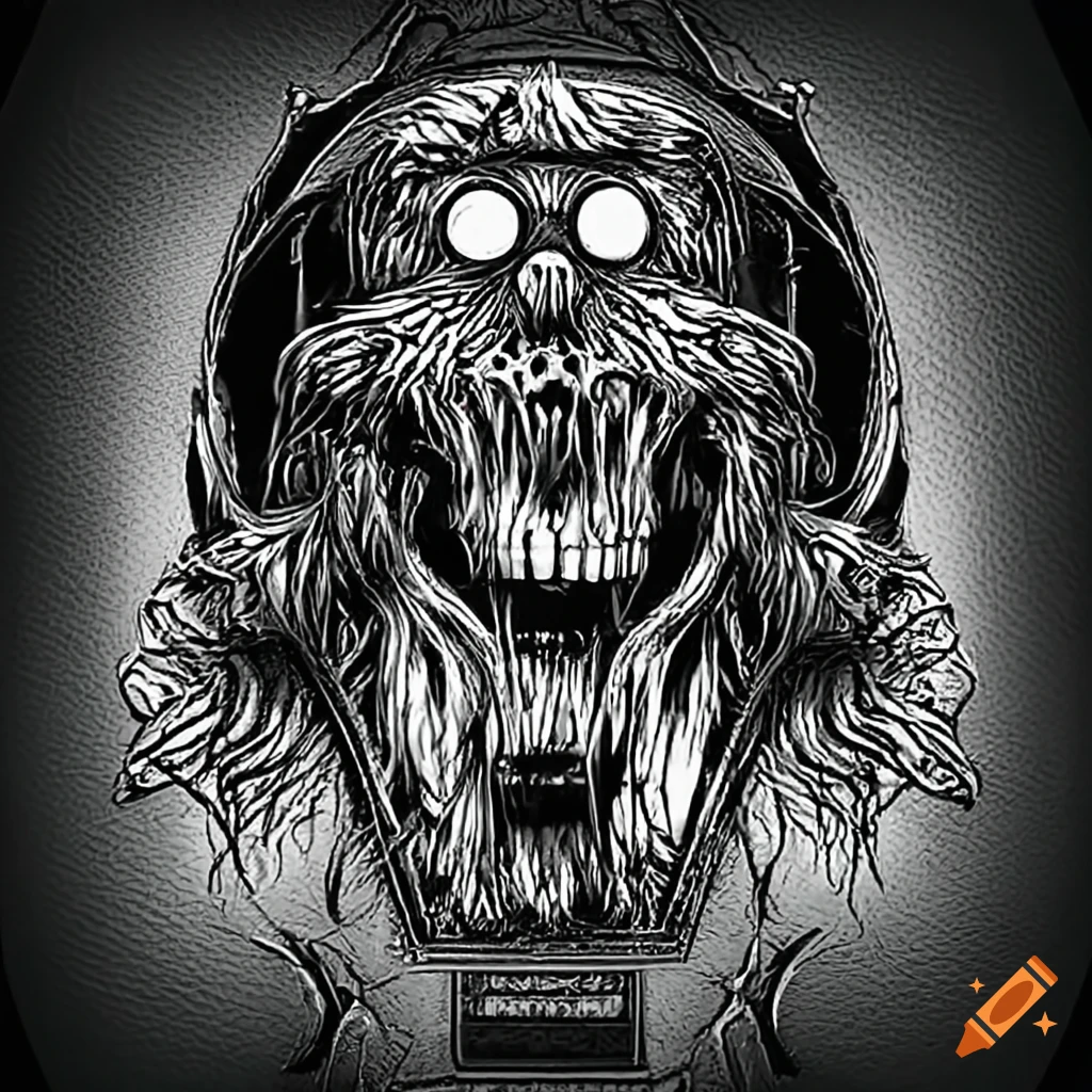 Andreason guitar amplifier with evil design on Craiyon