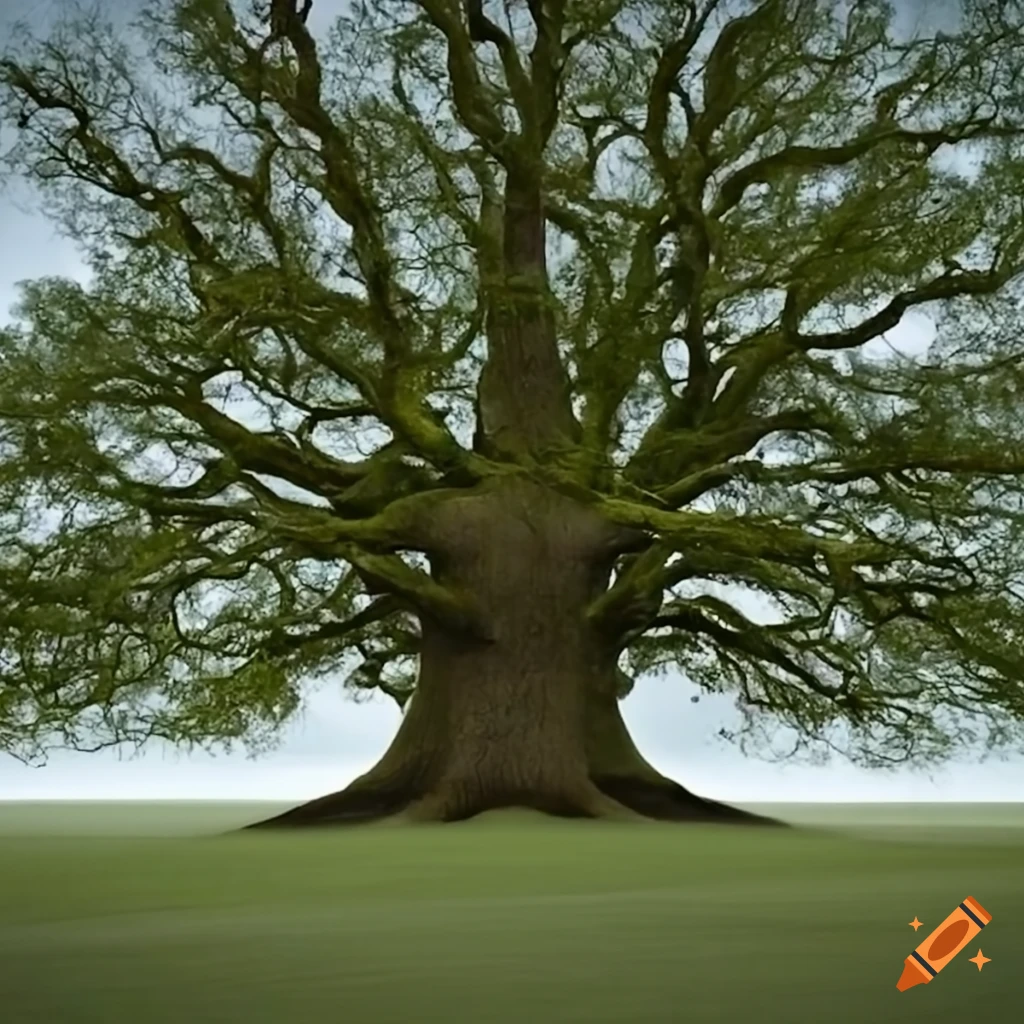 Image of a majestic giant oak tree