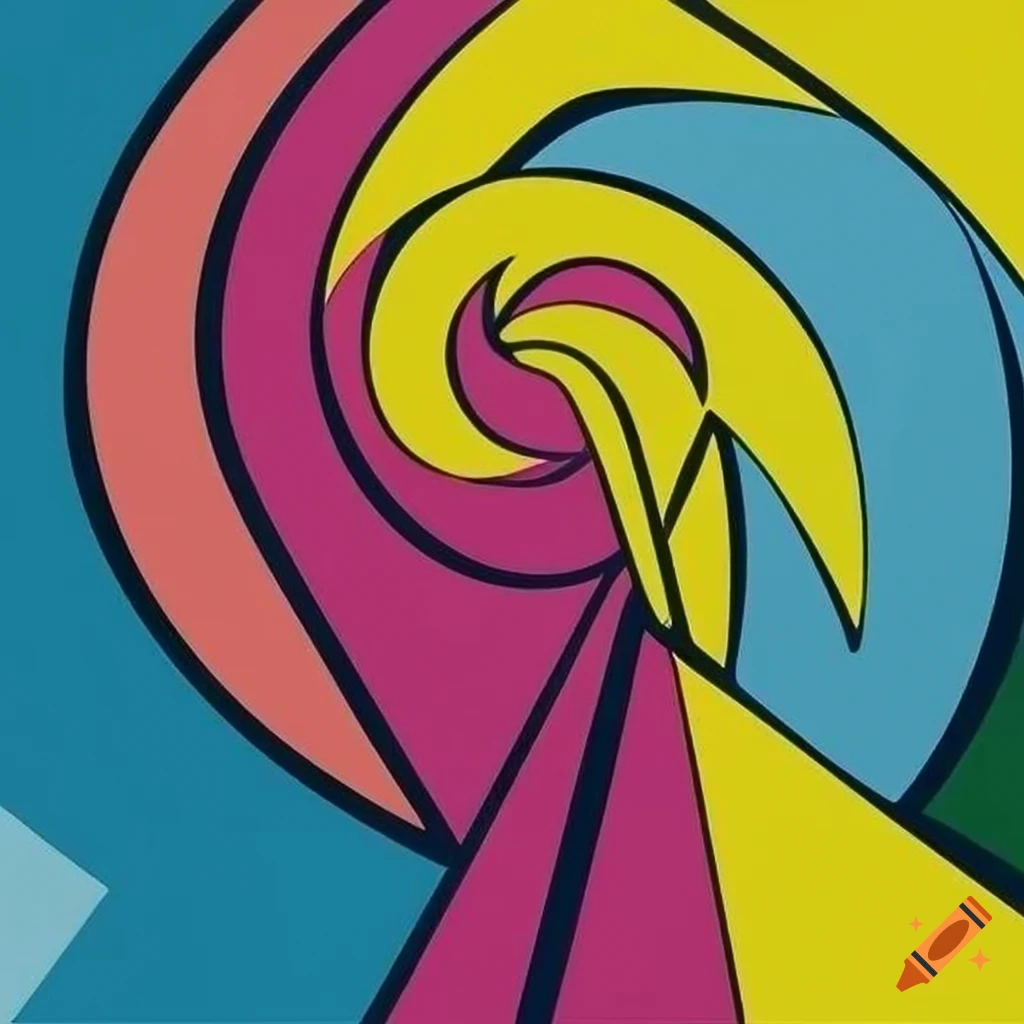 Colorful pop art painting with bold lines on Craiyon