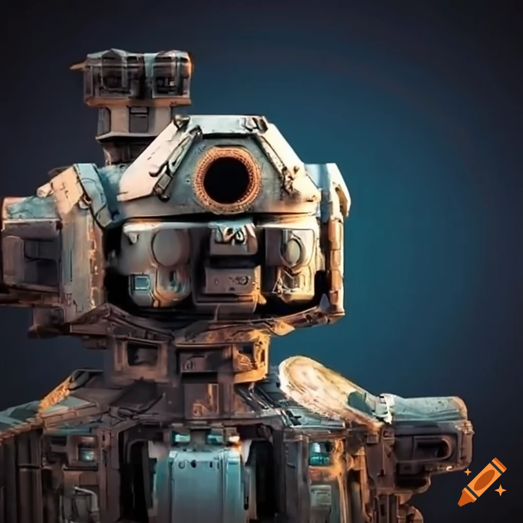 Close-up of a space turret weapon