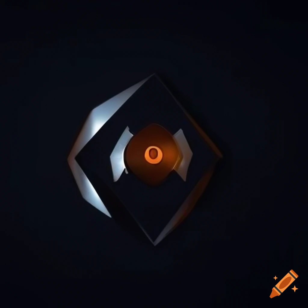 Futuristic black and orange o logo in space on Craiyon