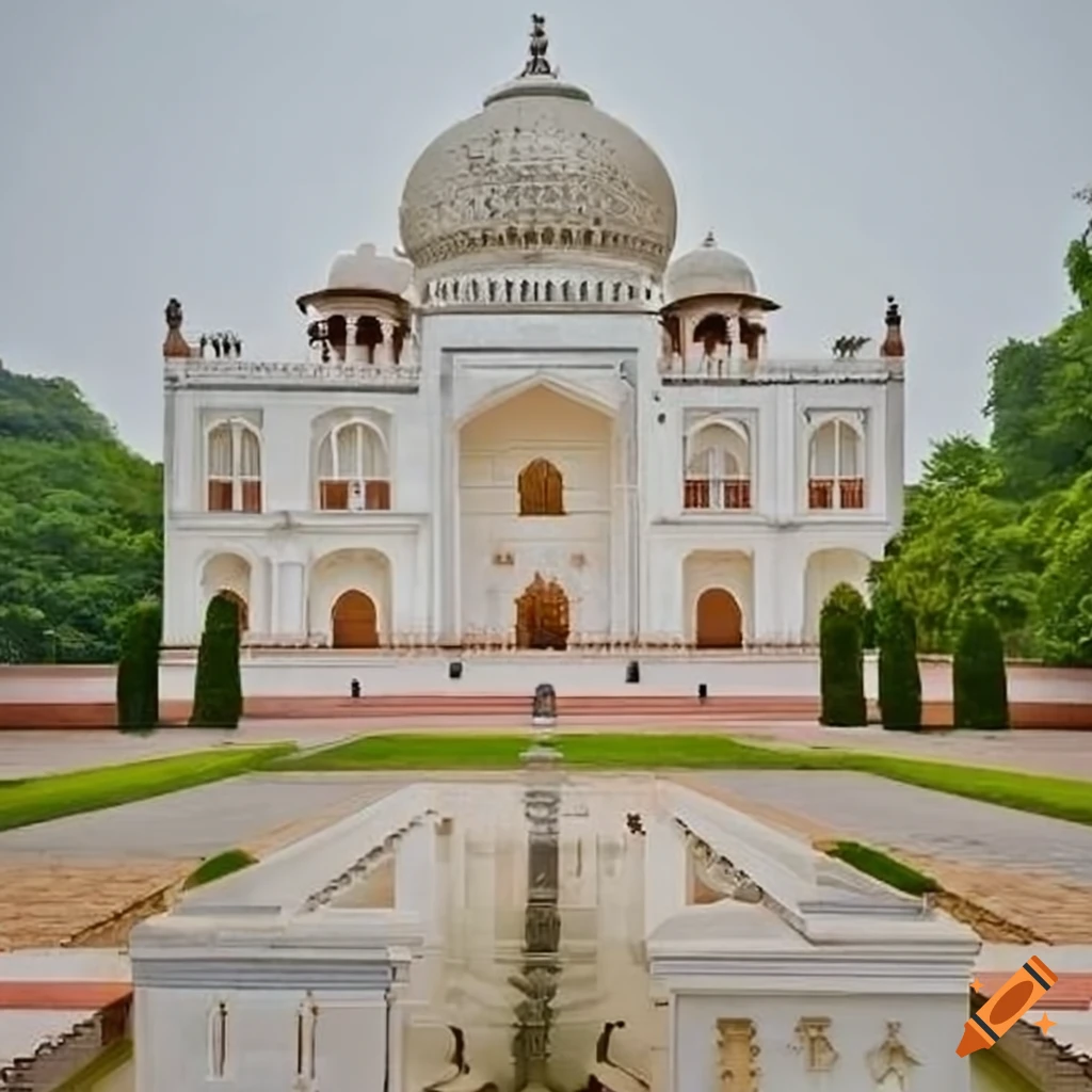 Frontal view of a mughal mahal white house