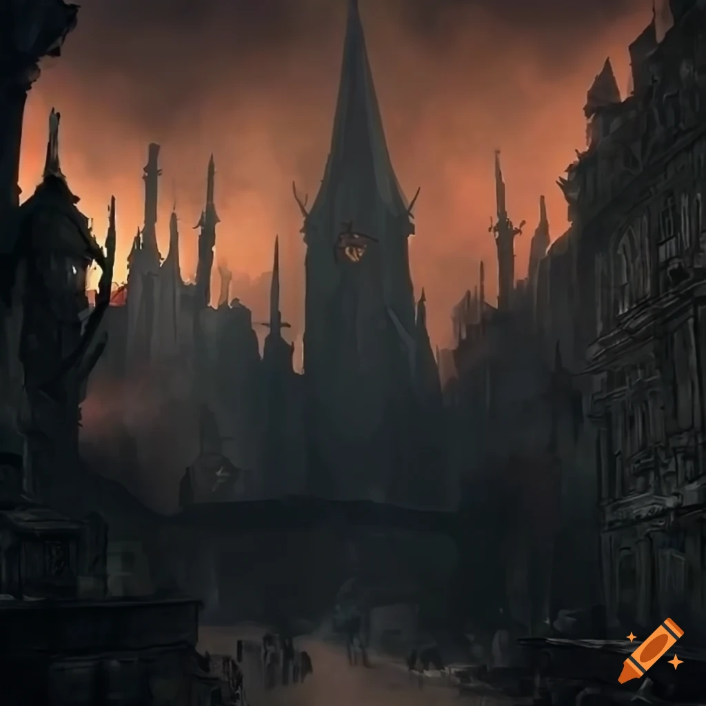 Venice city in bloodborne style by noriyoshi ohrai with extreme detail ...