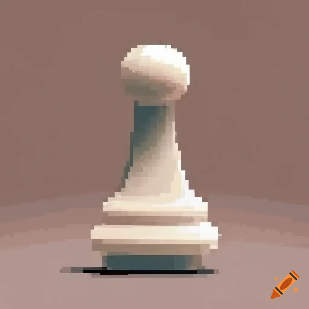 Pixel art of a beige chess pawn on Craiyon