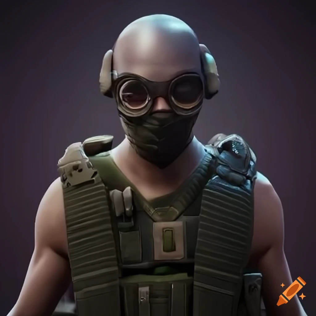 Brawler character from fortnite with a big smile on Craiyon