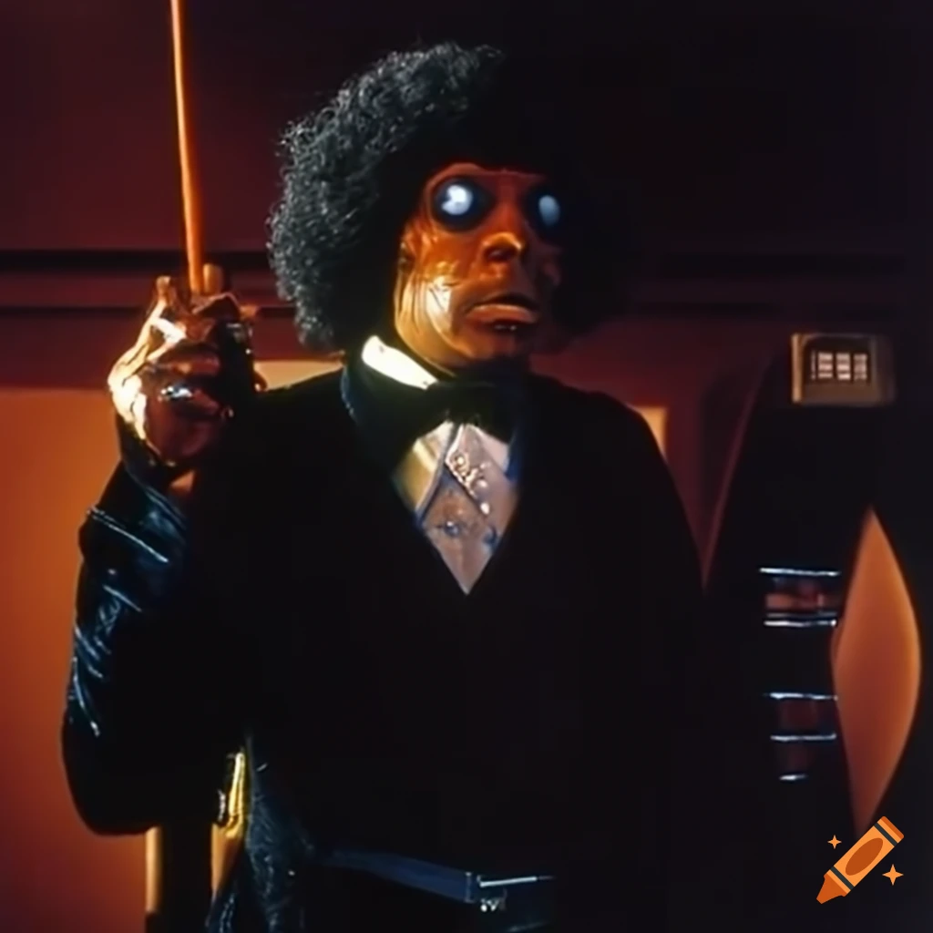 Funky black doctor who costume from 1979 on Craiyon