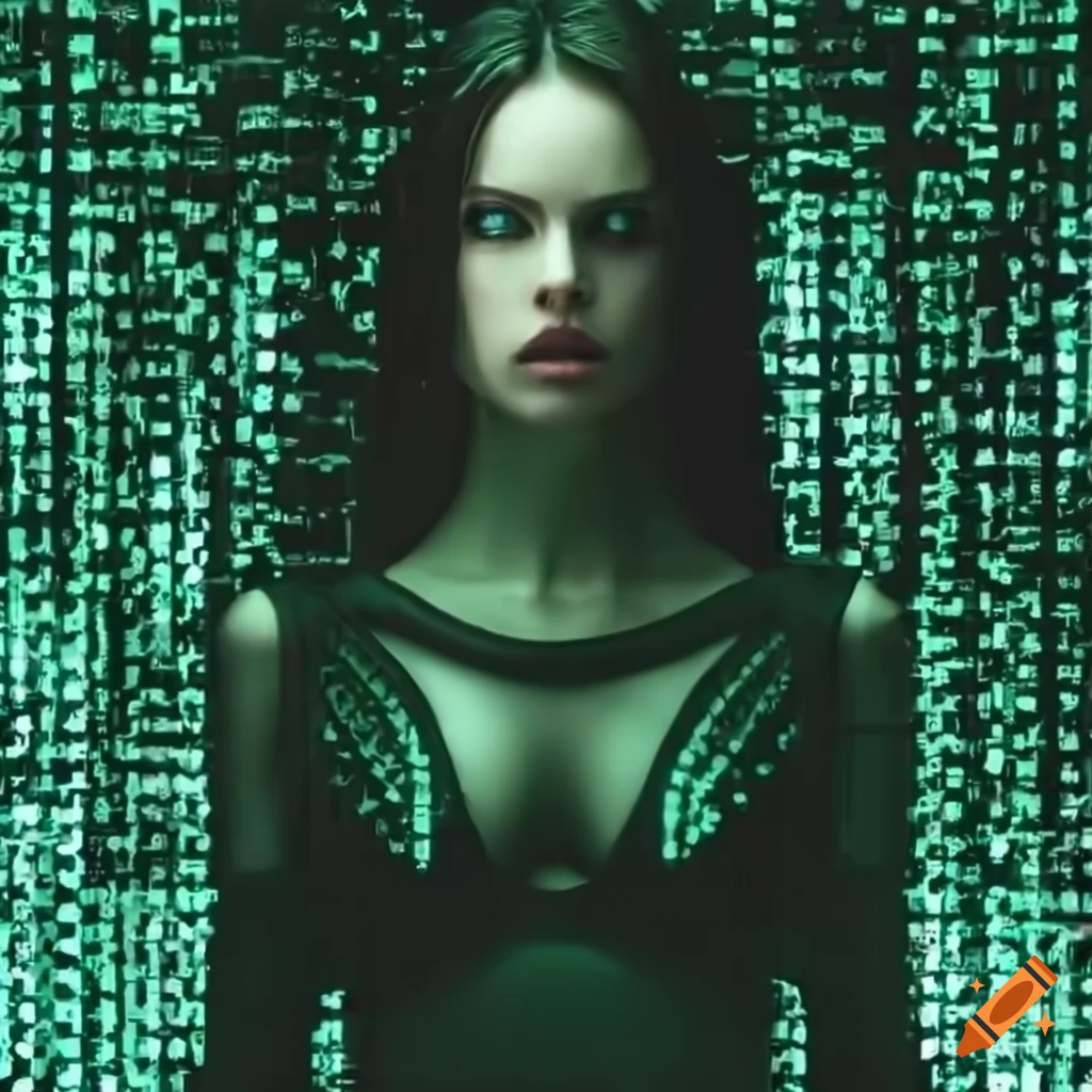 Matrix ai computer with an intense and angry expression on Craiyon