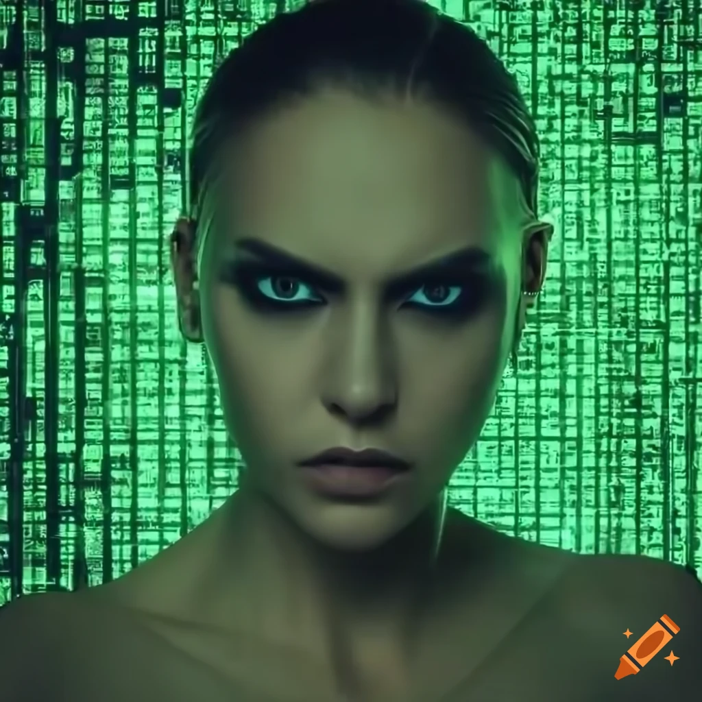 Matrix ai angry face staring at you