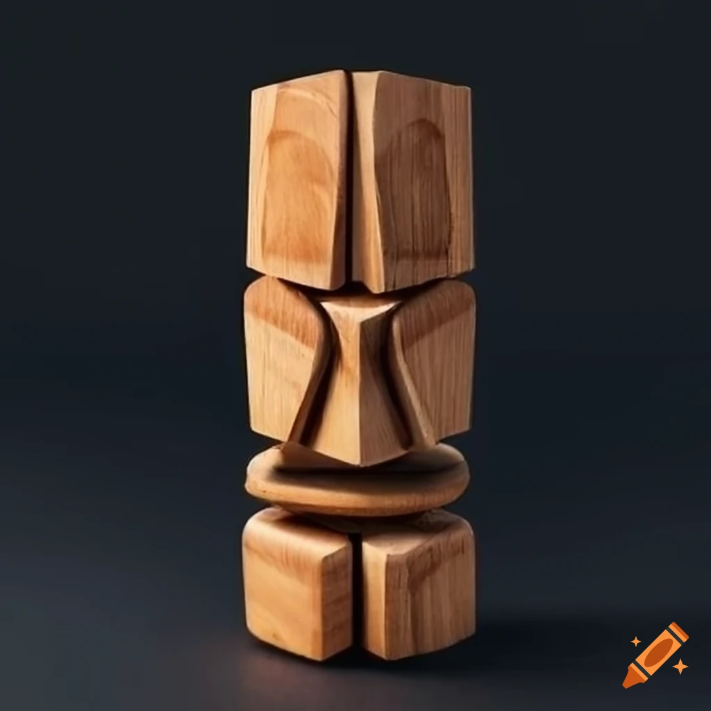 Wooden tiki sculpture