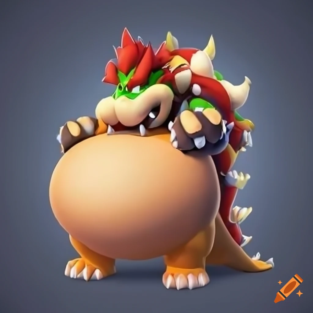 Bowser character with a big belly on Craiyon