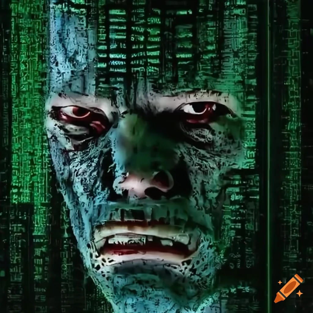 Matrix ai with intense gaze