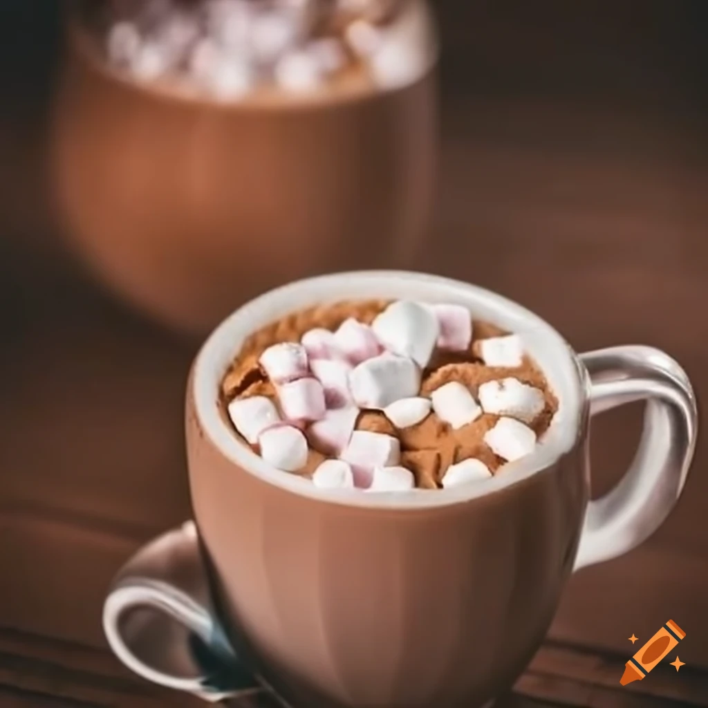 Bowl of hot milk with Coco Crunch and marshmallow toppings on Craiyon