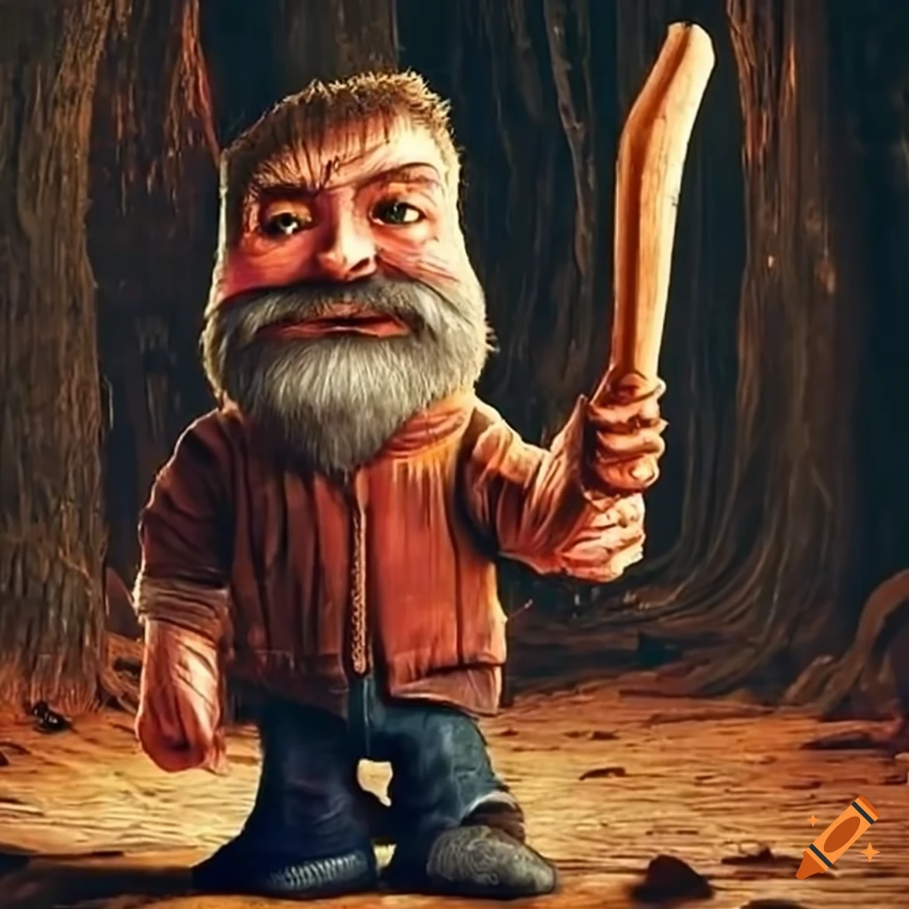 Lumberjack cutting a log on Craiyon