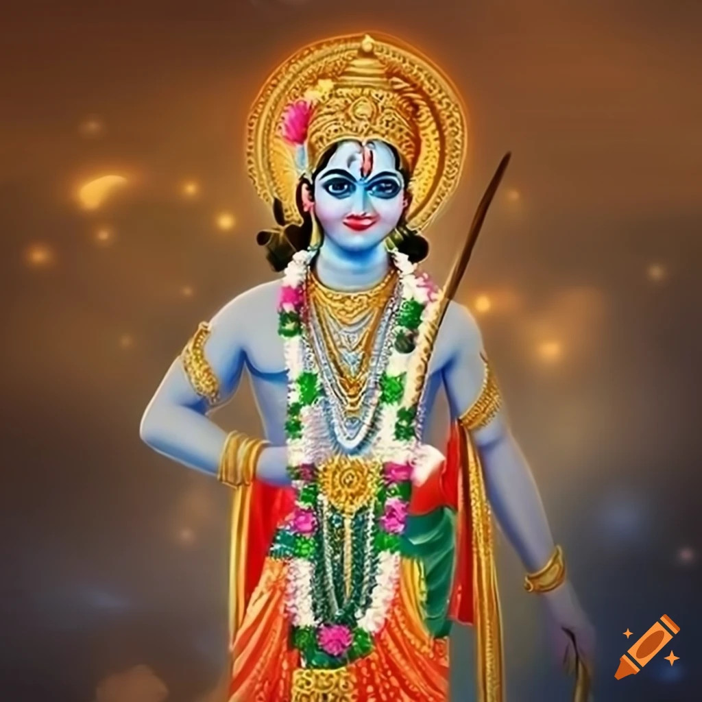 Beautiful nature background with lord rama