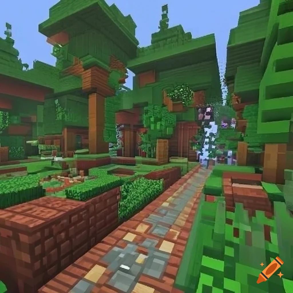Minecraft screenshot of a terraced garden