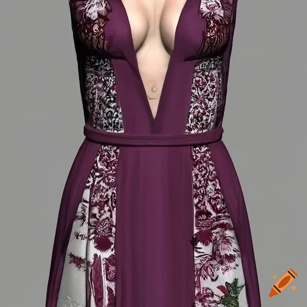Hyper-realistic 3d rendering of a chiffon resortwear dress on Craiyon