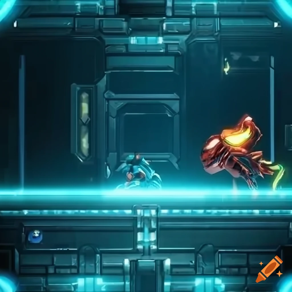Pixel art tiles from Metroid Dread game on Craiyon
