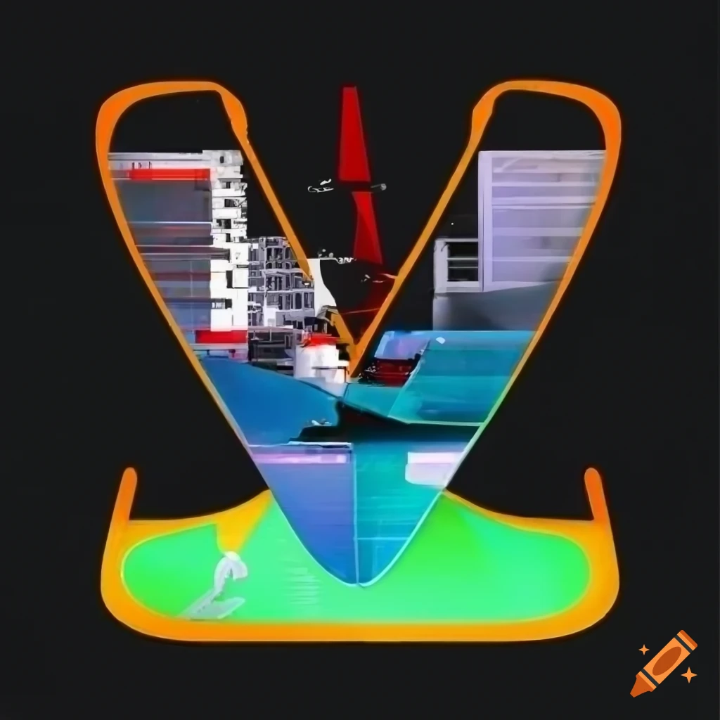 Abstract surreal poster with intricate details and geometric logo on ...