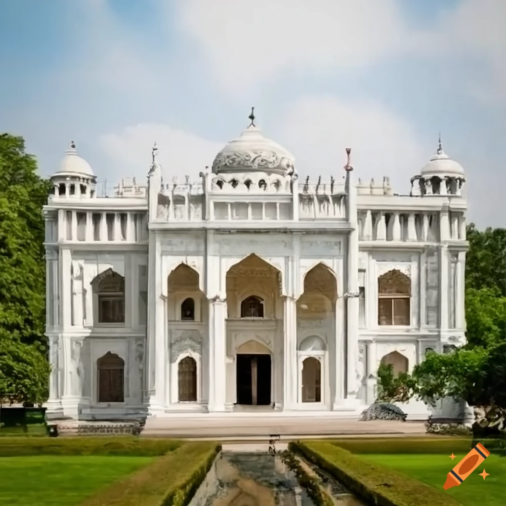 Full frontal elevation of mughal mahal white house whitemarsh lynnewood ...