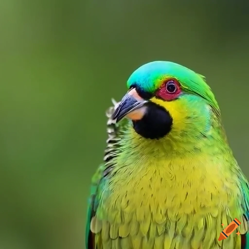 Bird with yellow body and green plumage on Craiyon