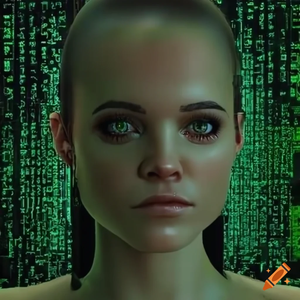 Matrix ai face staring at viewer on Craiyon