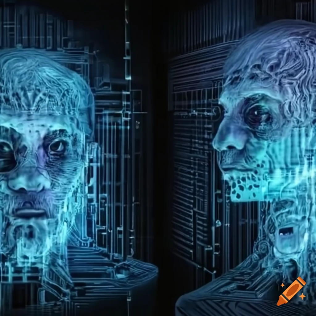 Realistic rendering of a computer ai on Craiyon