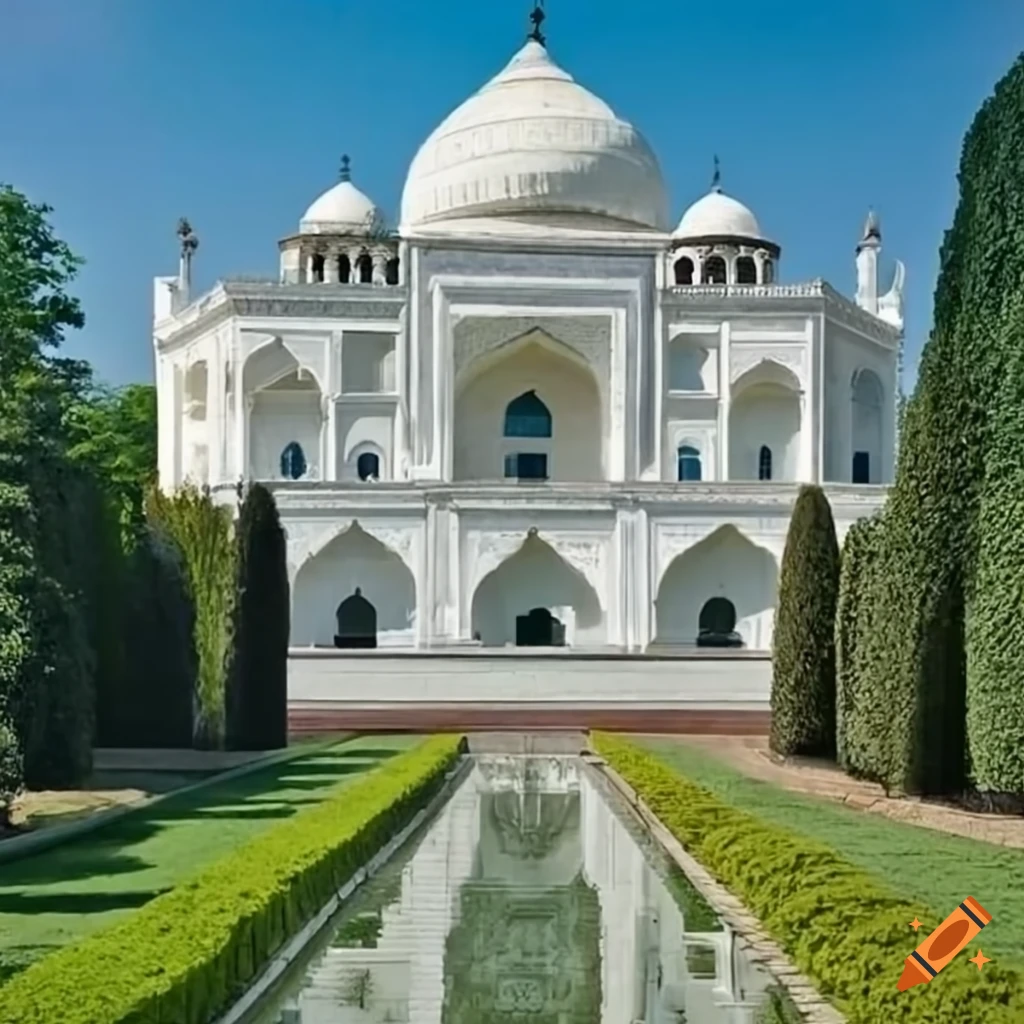Frontal elevation of mughal mahal white house whitemarsh lynnewood on ...