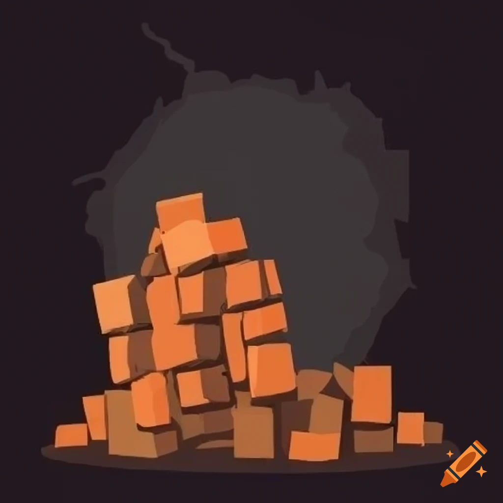 Clip art of fallen blocks on Craiyon