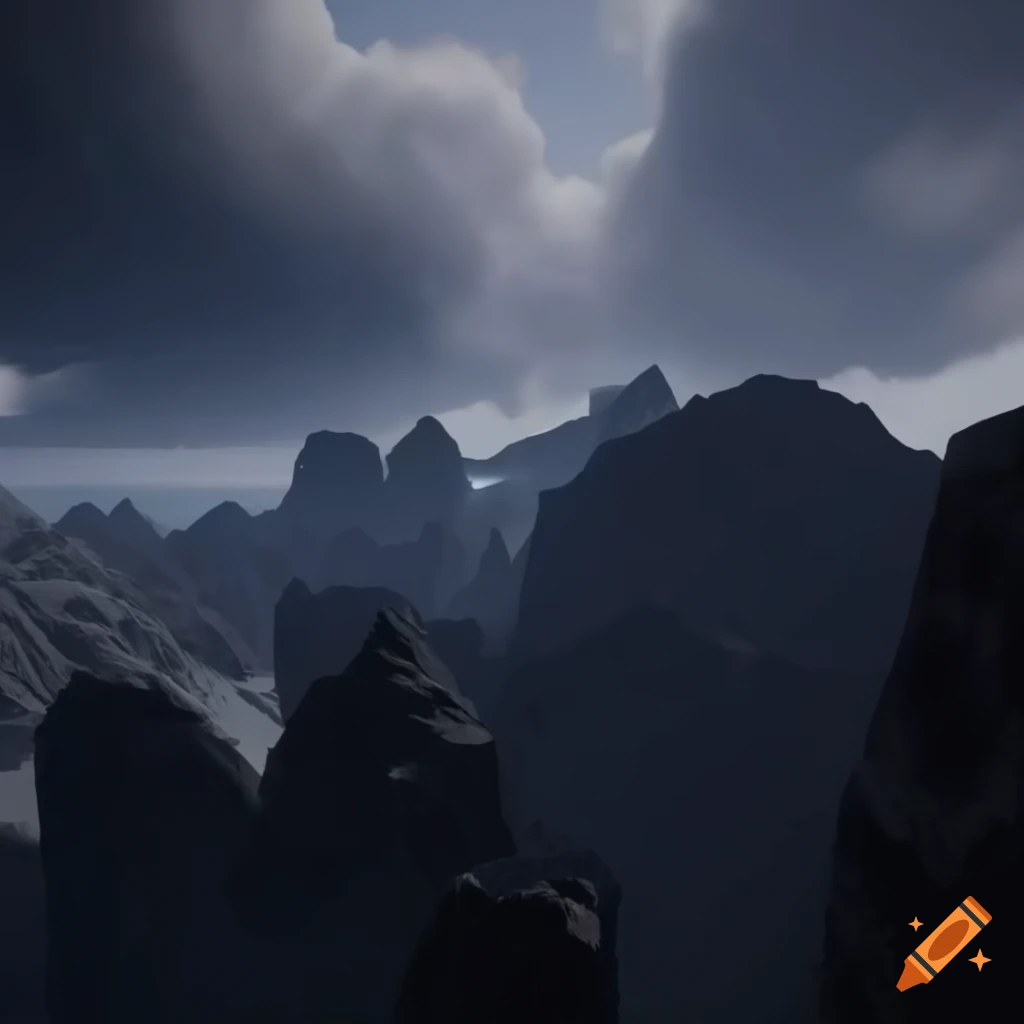 Unreal engine 5 snowy mountain landscape on Craiyon
