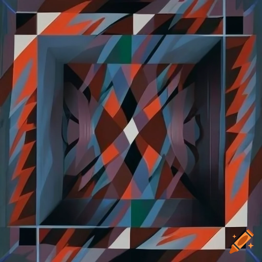 Surreal penrose paradox art by victor vasarely