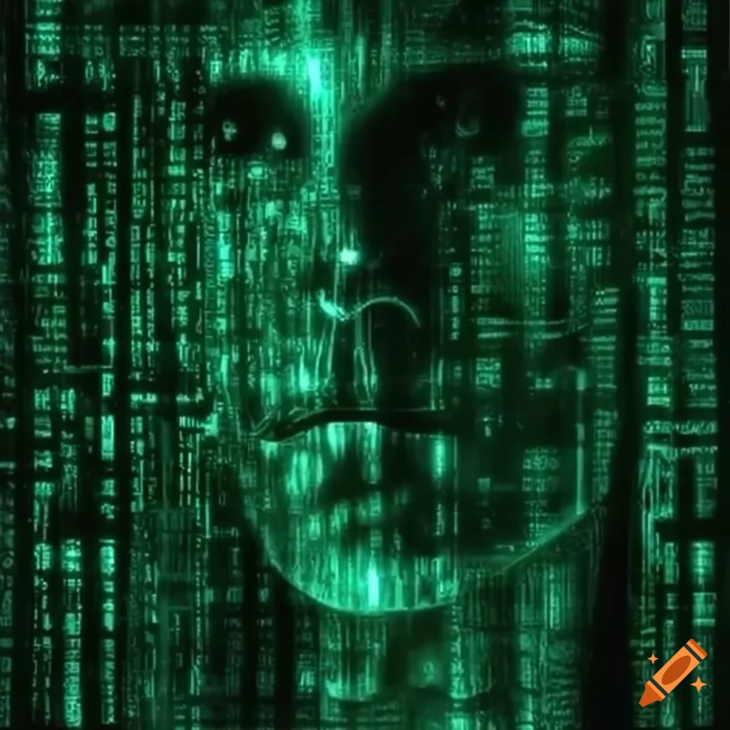 Matrix ai face staring directly on Craiyon