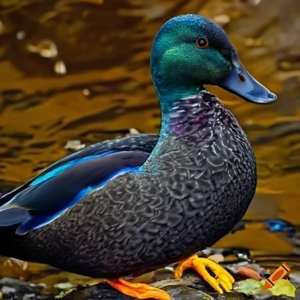 Photo of a Galapagos Lava Duck with hydrophobic feathers on Craiyon