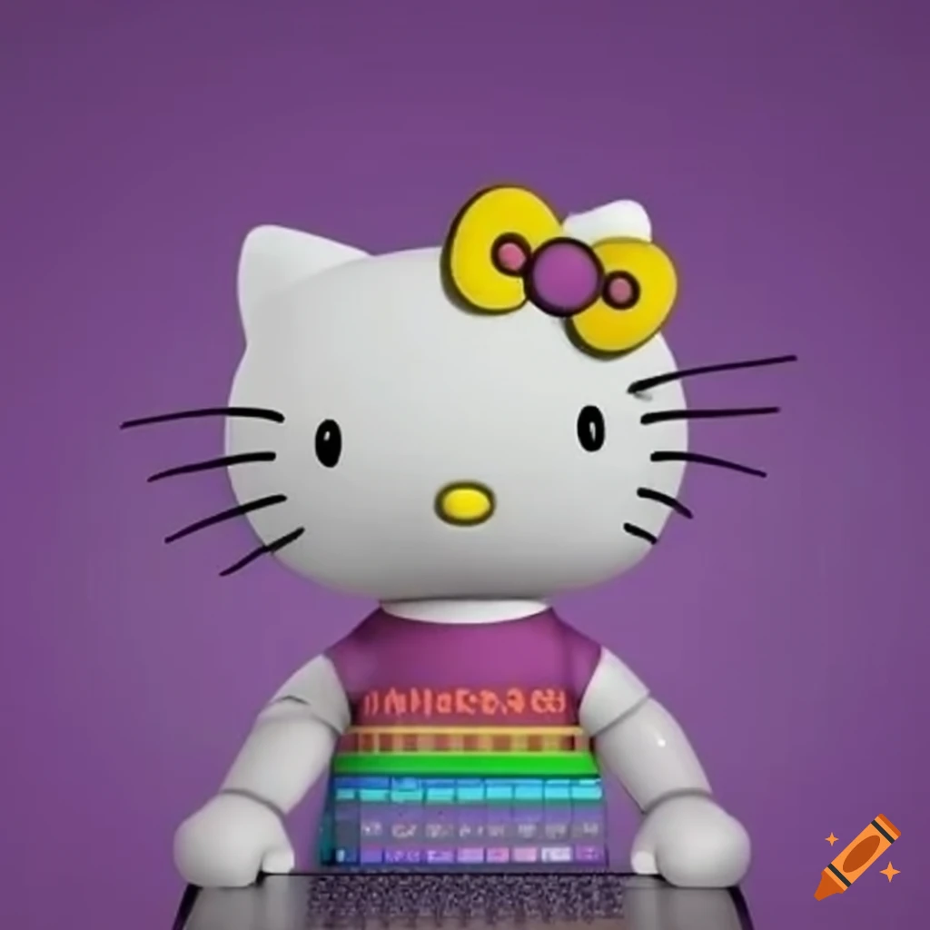 3d character of hello kitty in pakistani lengha with gold jewelry on ...